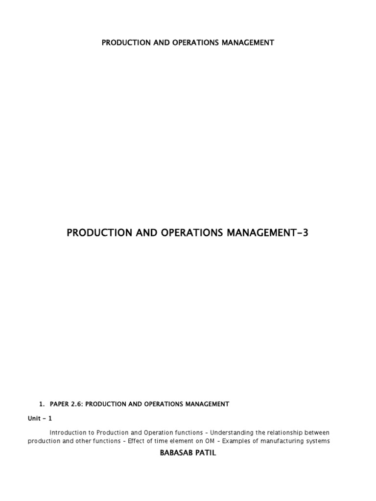 Production and Operations Management | PDF | Operations Management | Inventory