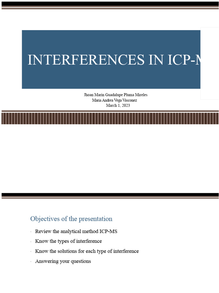 ICP-MS Interferences and Solutions | PDF | Ion | Chemical Elements