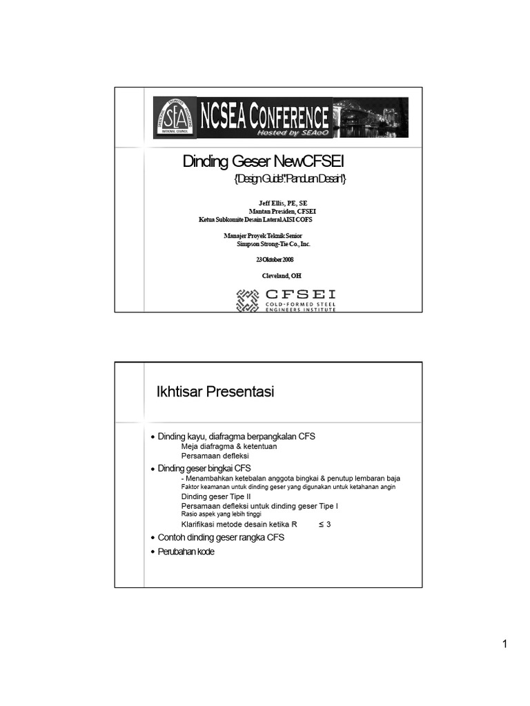 Panduan Desain Dinding Geser CFS | PDF