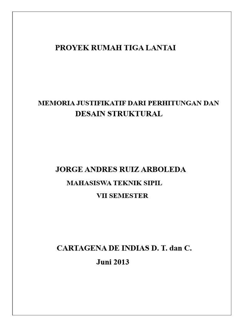 Desain Struktural Rumah Tiga Lantai | PDF