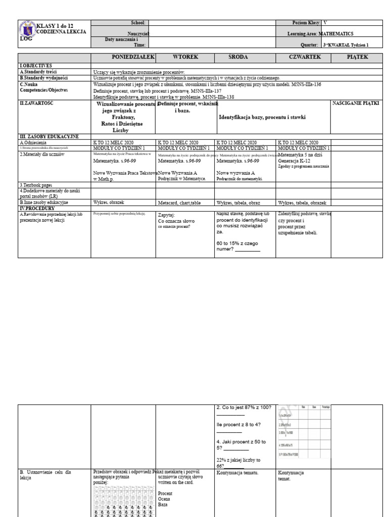 DLL - Math 5 - Q3 - W1 | PDF