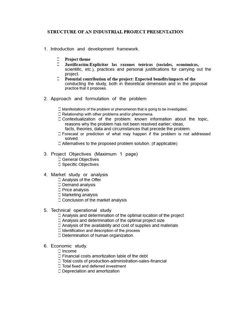 Structure of An Industrial Project Presentation | PDF