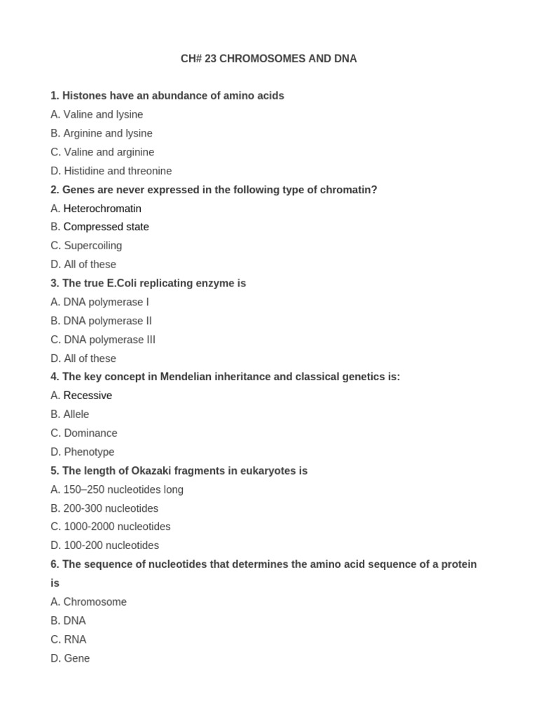 23. Chromosome and DNA | PDF | Gene | Dna