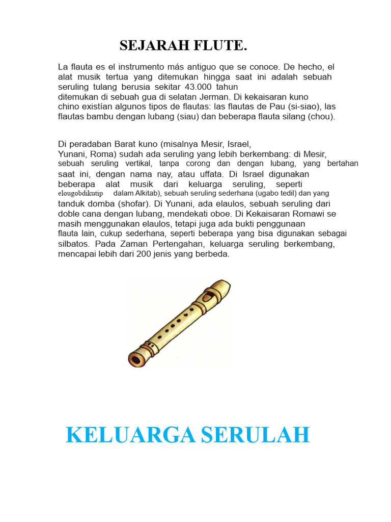 Sejarah dan Evolusi Seruling | PDF