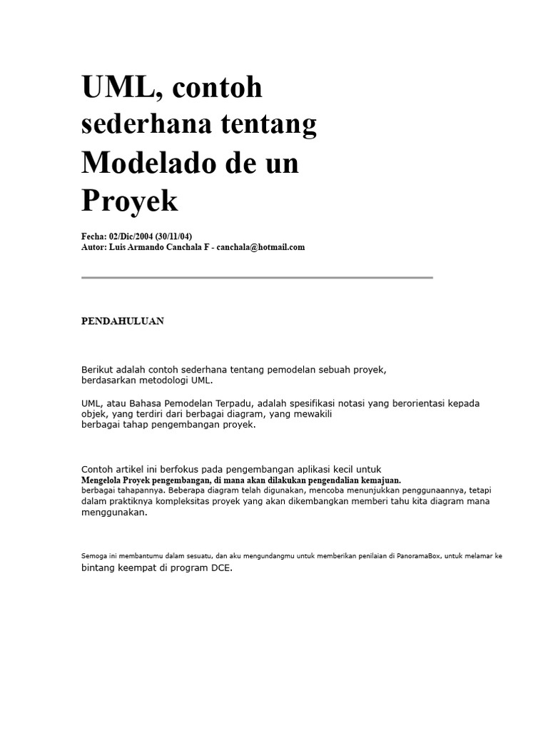 Contoh Pemodelan Proyek | PDF