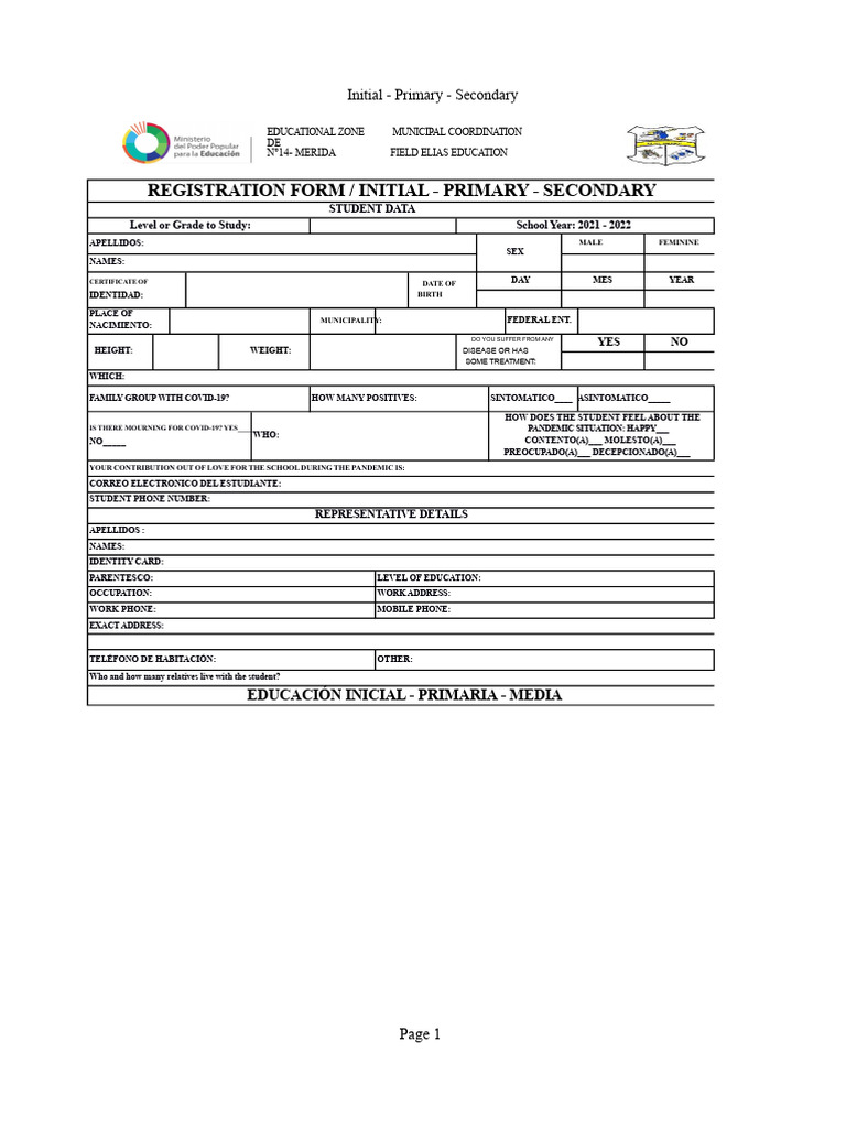 Enrollment Forms 2021 - 2022 UPDATED | PDF | Government And Personhood