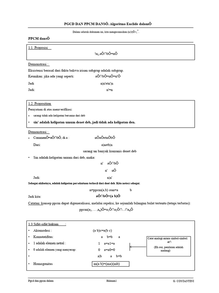 PGCD dan PPCM: Algoritma Euclide | PDF