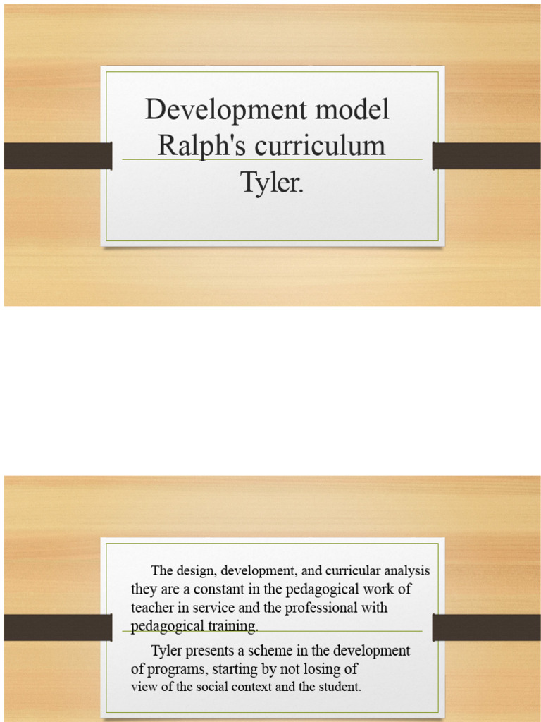 Curricular development model by Ralph Tyler | PDF