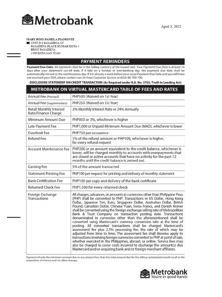 MB Online - Pernyataan MSOA | PDF