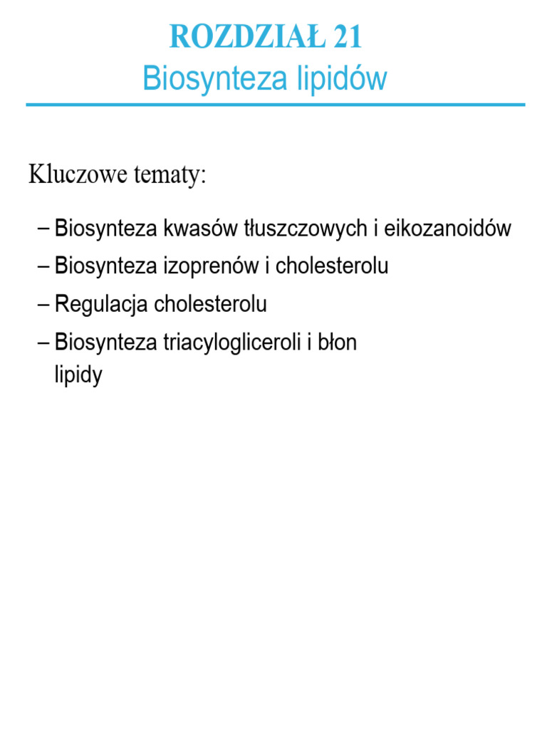 Biosynteza Lipidów | PDF