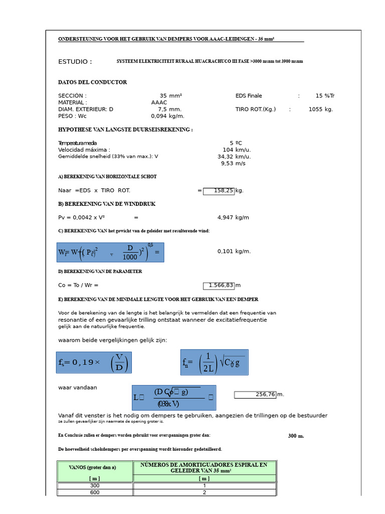 Berekening Van de Dempers P14 | PDF