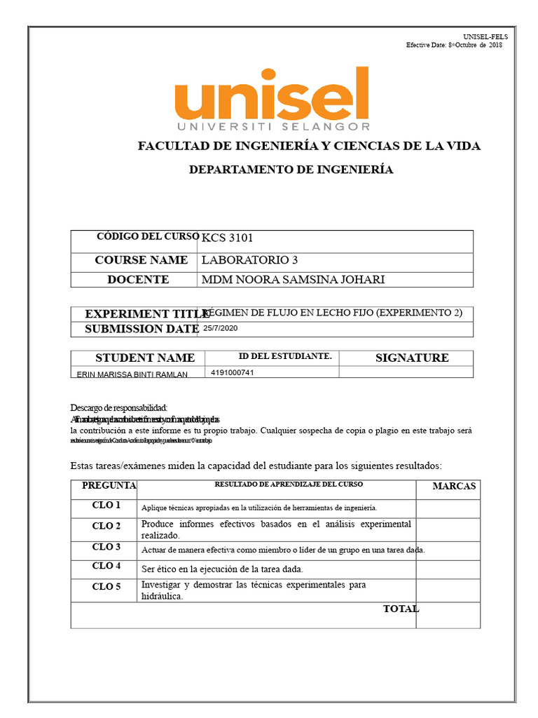 Experimento de Salto Hidráulico Lab3 | PDF | Experimentar | Hidráulica