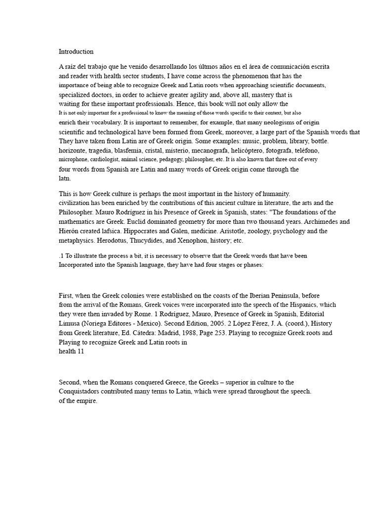 Introduction Greek and Latin Roots | PDF | Word | Latin