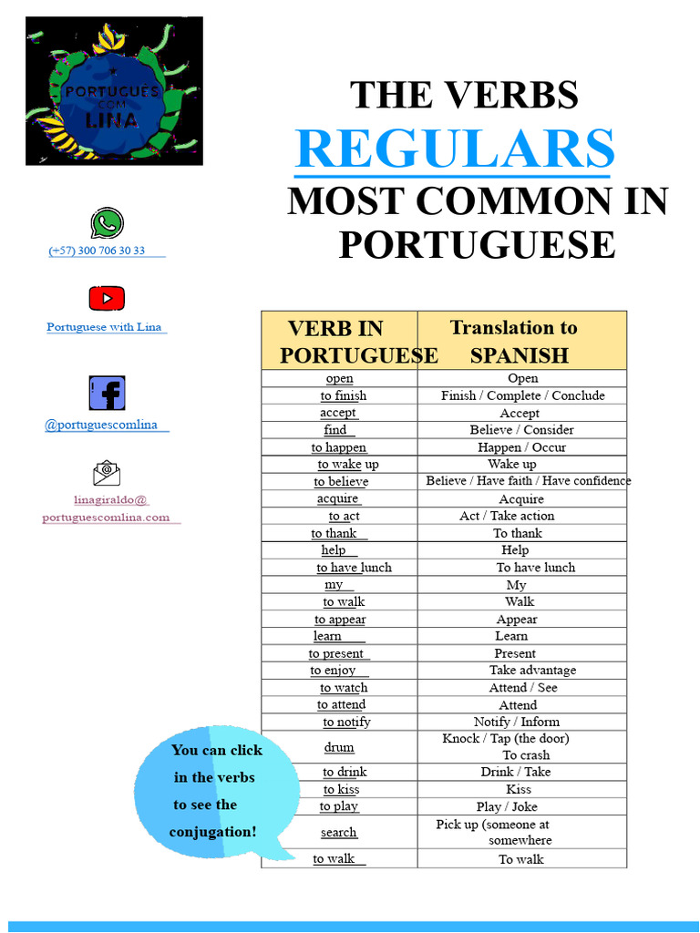Portuguese Verb Conjugation Guide | PDF