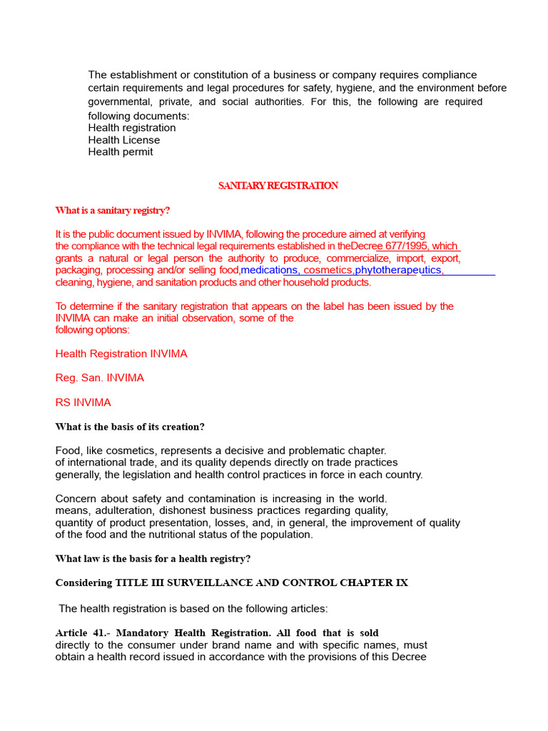 health license | PDF | Sanitation | Water