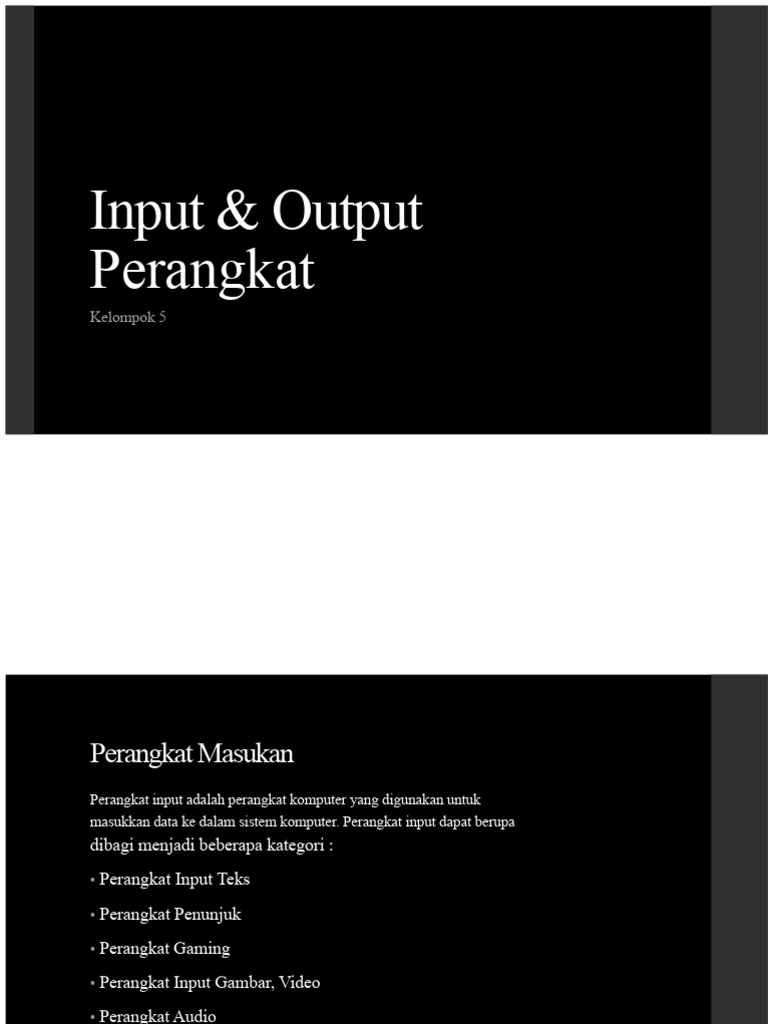 Perangkat Masukan & Keluaran | PDF