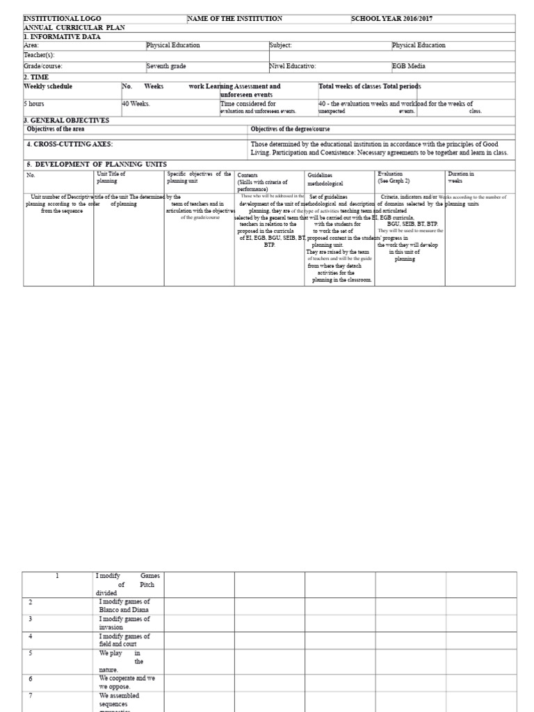 seventh grade.docx | PDF | Physical Education | Curriculum