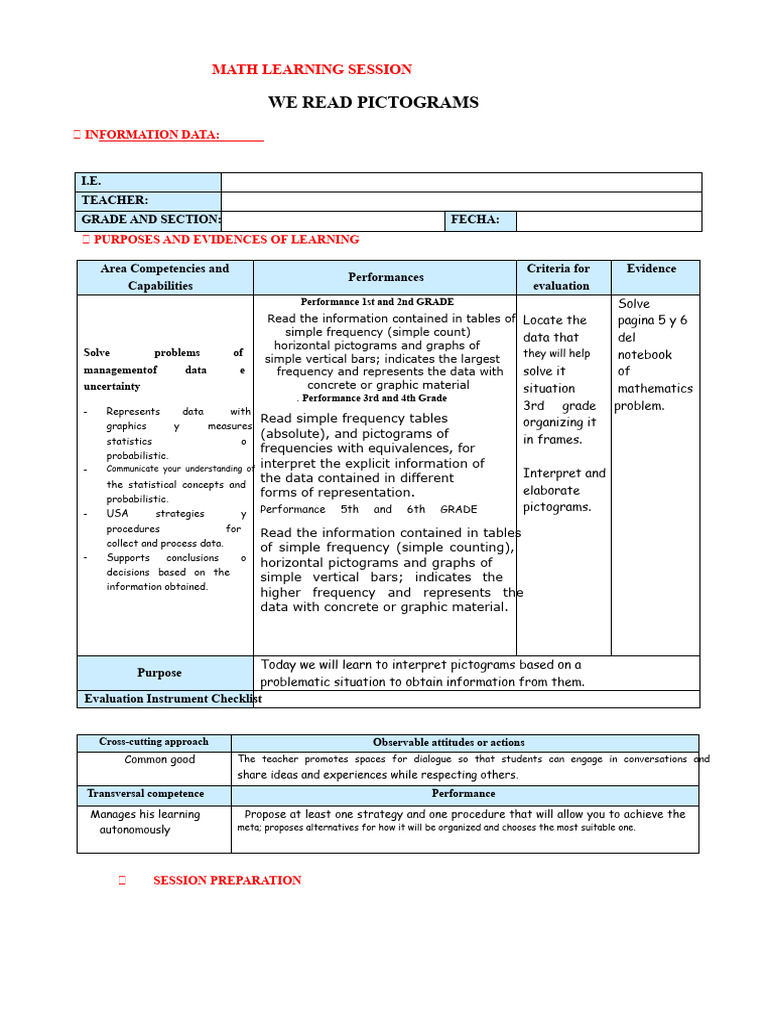 We Read Pictogram - Single Teacher | PDF | Information | Evaluation