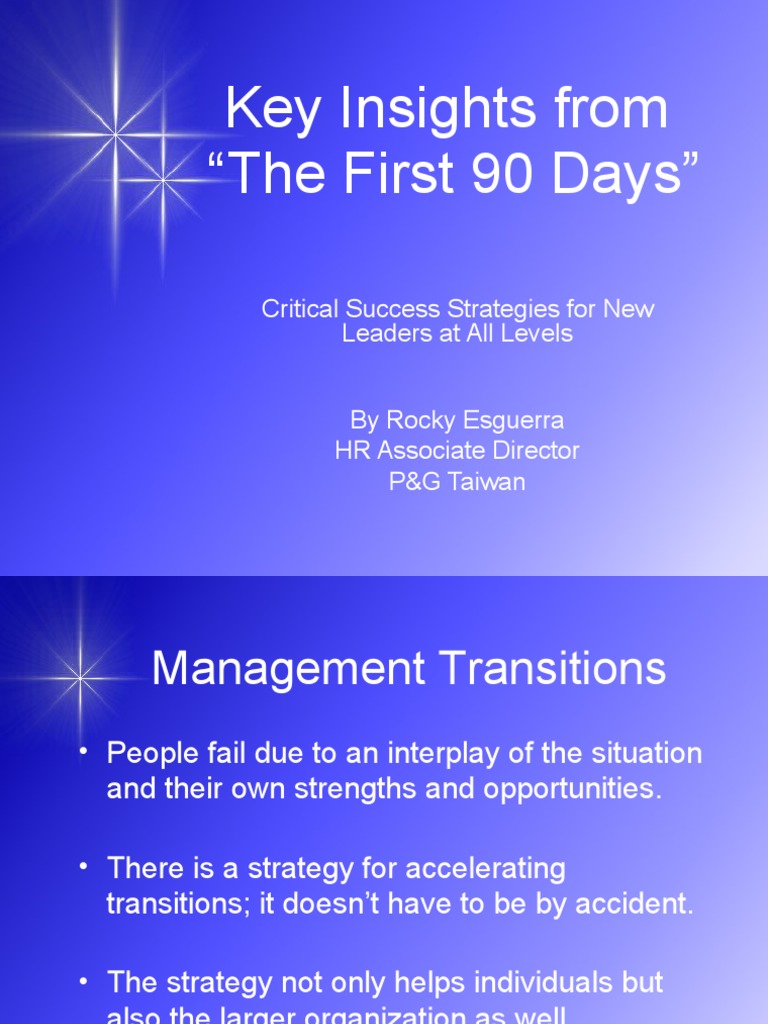 First 90 Days | PDF | Cognition | Behavioural Sciences