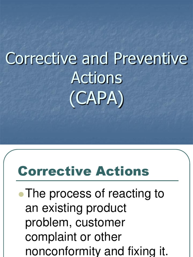 Corrective and Preventive Actions | PDF | Accountability | Leadership