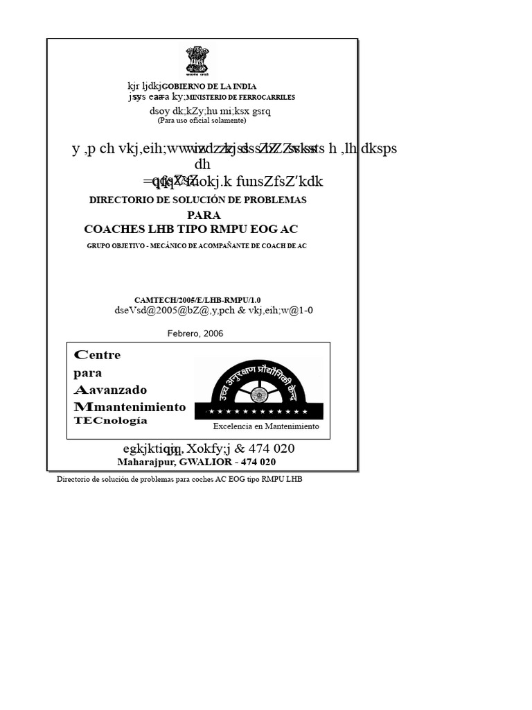 Guía de Solución de Problemas para el tipo LHB RMPU EOG AC Coach-Eng ...