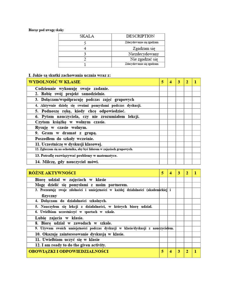 Kwestionariusz | PDF