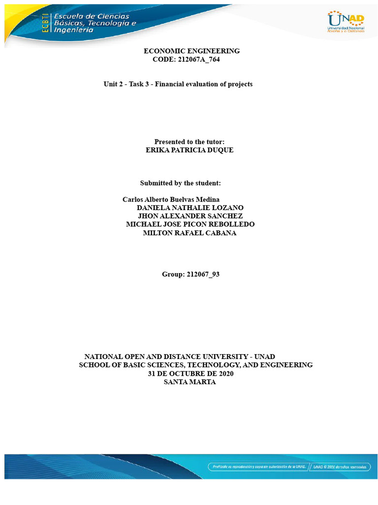 Unit 2 - Task 3 - Financial Evaluation of Projects - Group 212067 - 93 | PDF | Internal Rate Of ...