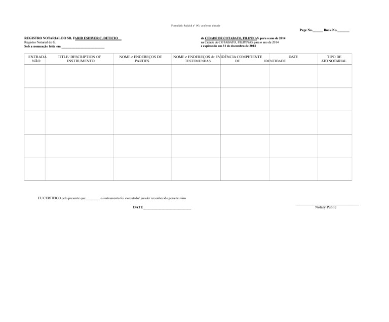 Registro Notarial de Farid Eshwer 2014 | PDF