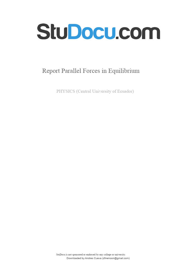 report-parallel-forces-in-equilibrium | PDF | Force | Torque