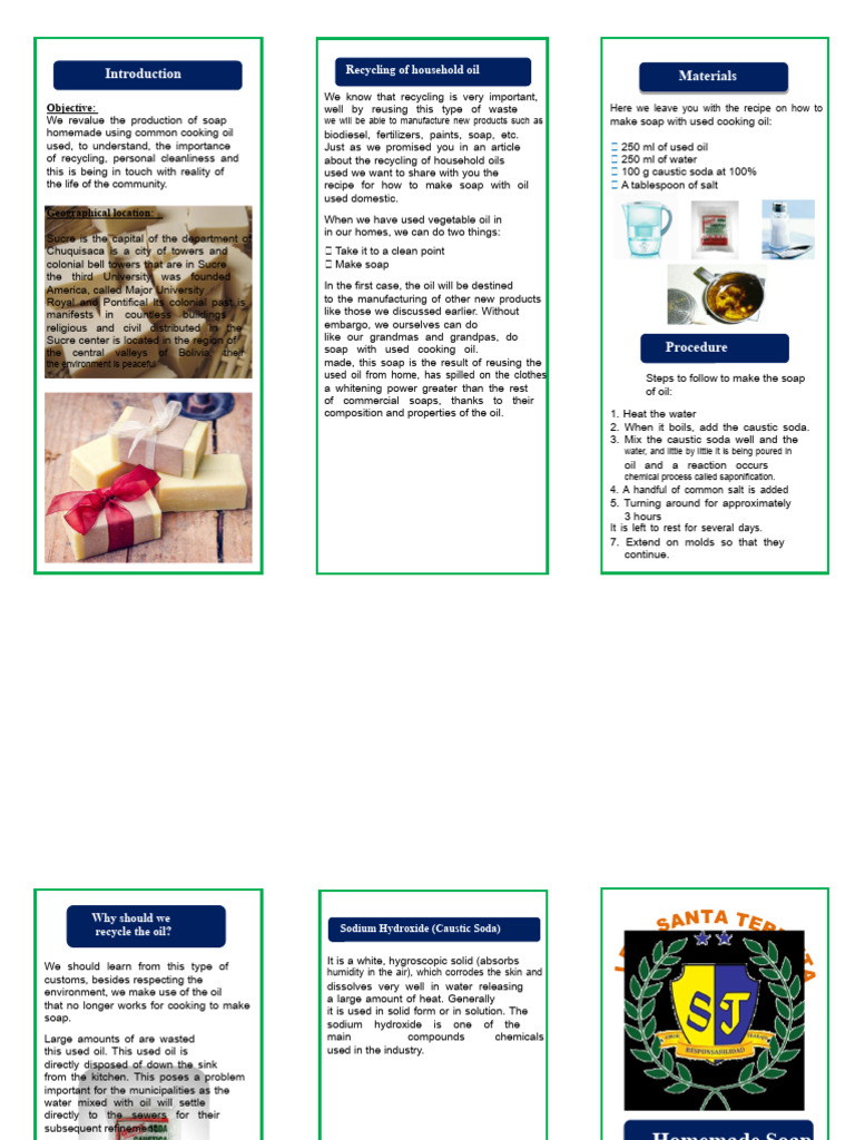 232781421-Brochure-Recycled Soap | PDF | Sodium Hydroxide | Soap
