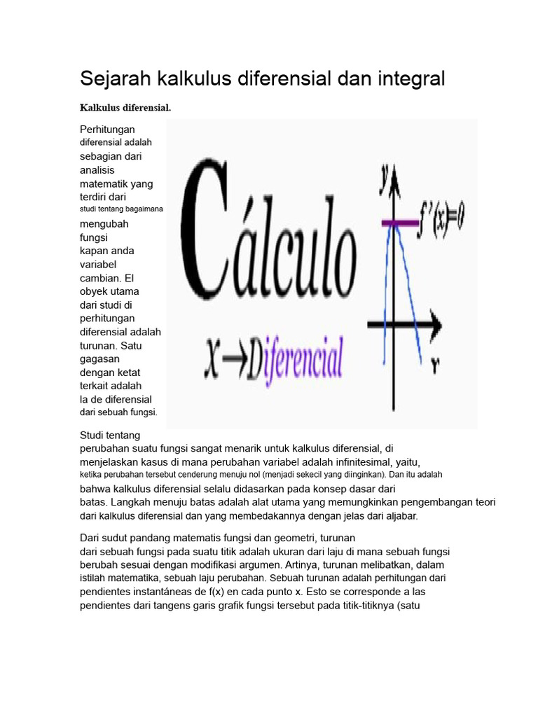Sejarah dan Konsep Kalkulus Diferensial | PDF