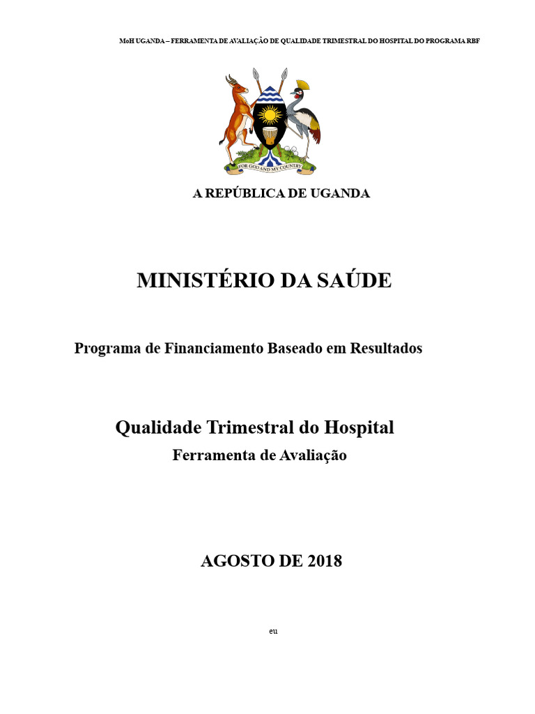 Ferramenta de Avaliação Da Qualidade Hospitalar Trimestral Do Programa ...