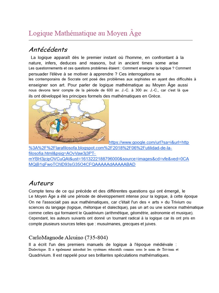 Histoire de la logique au Moyen Âge | PDF | Logique | Mathématiques
