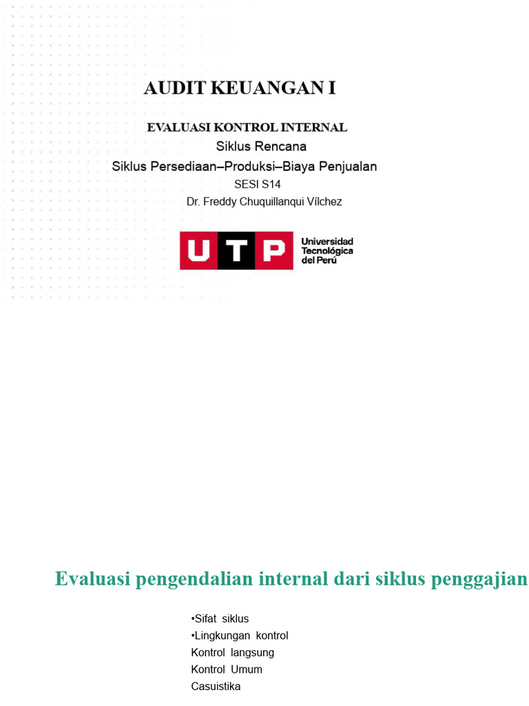 S14 Material - Evaluasi Pengendalian Internal - Siklus Gaji Dan ...
