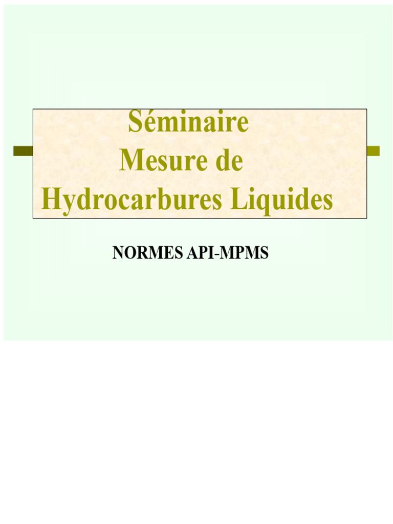 Normes API-MPMS pour Hydrocarbures | PDF | Pétrole | Gaz naturel