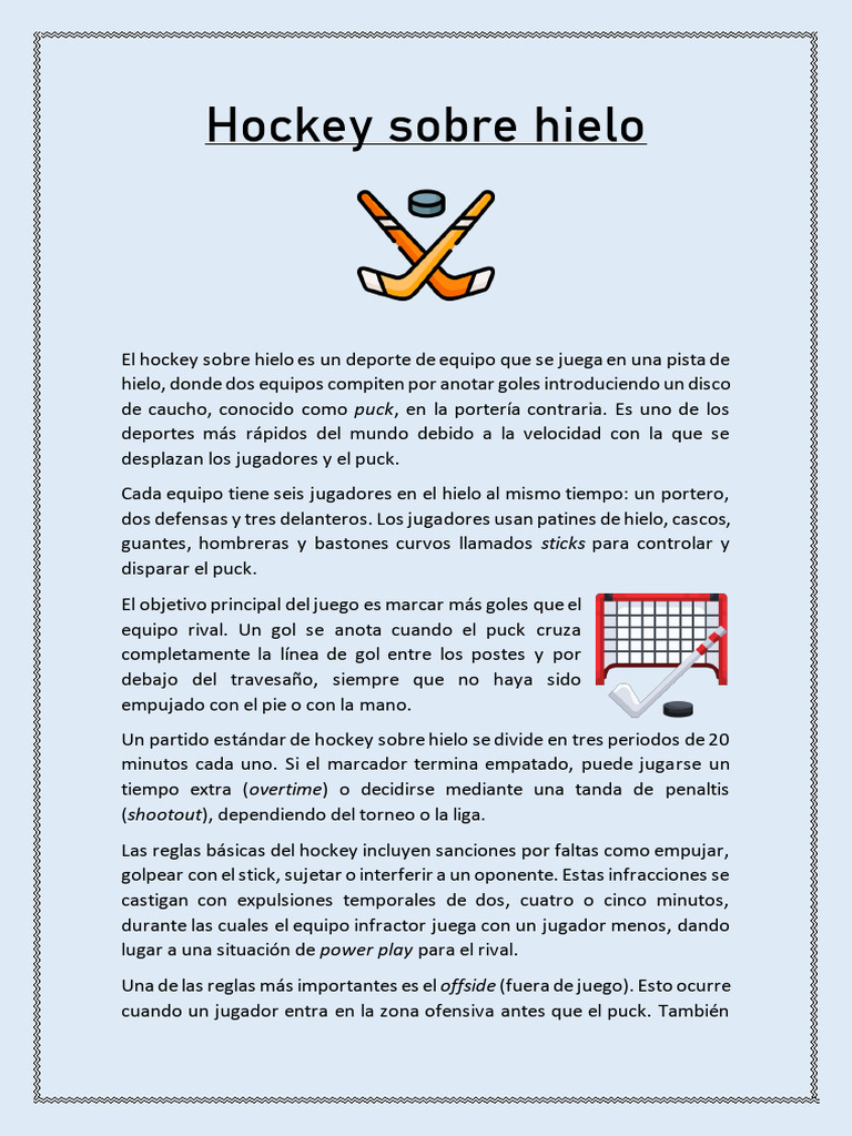 Hockey Sobre Hielo | PDF | Hockey sobre hielo | Deportes