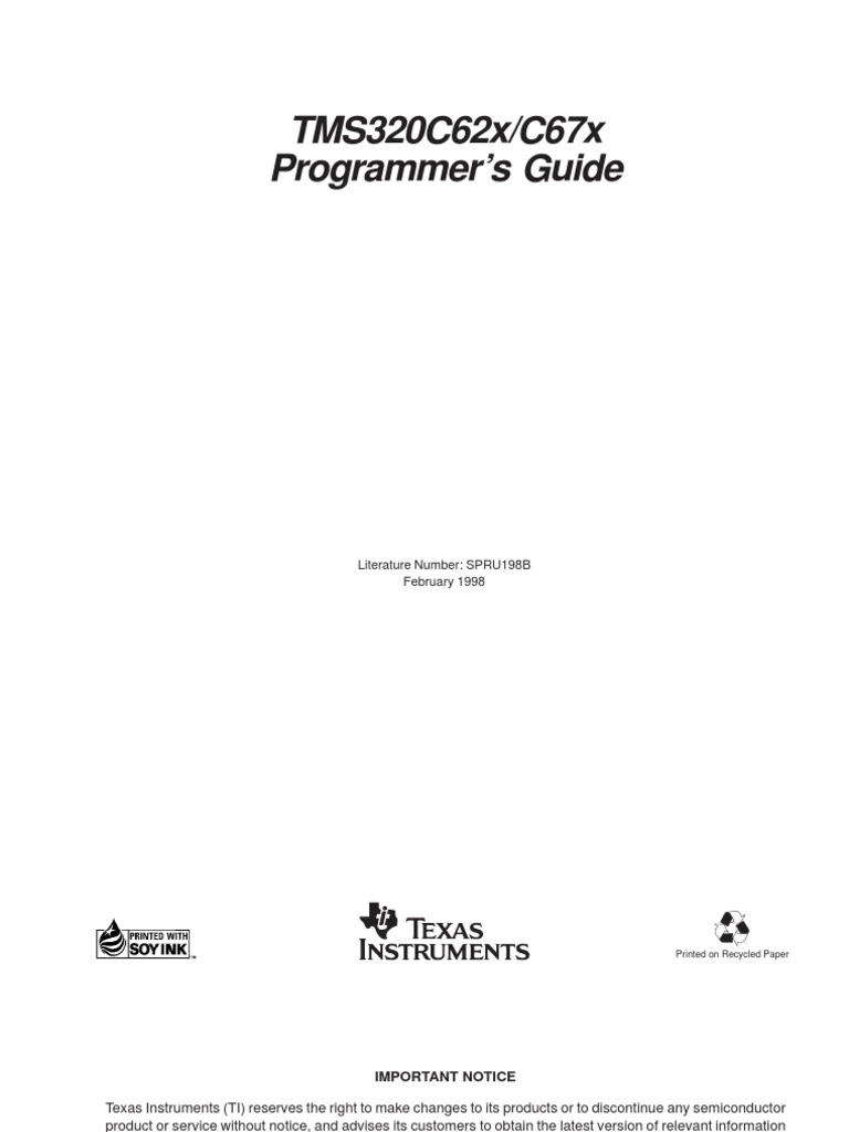 TMS320C62x/C67x Programmer's Guide: Literature Number: SPRU198B February 1998 | PDF | Digital ...