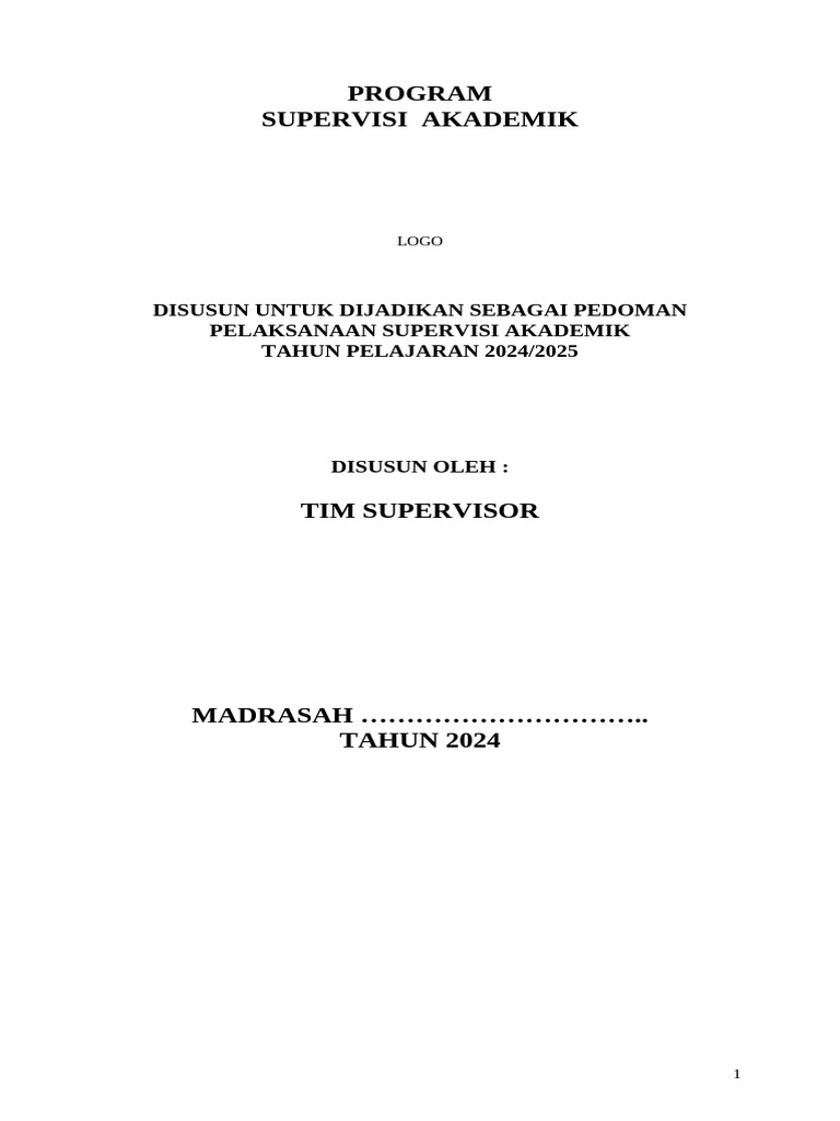 Program-Supervisi-Akademik TP 24-25 Oke | PDF