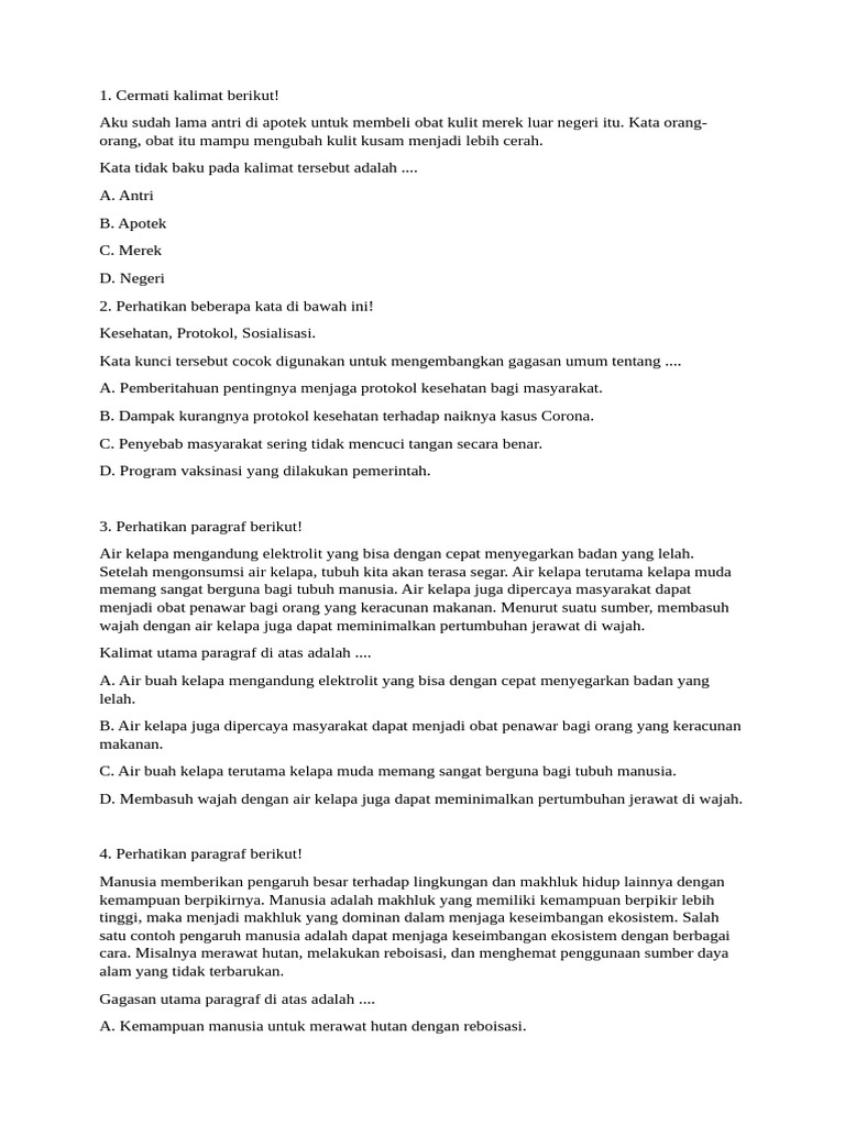 latihan soal tka | PDF