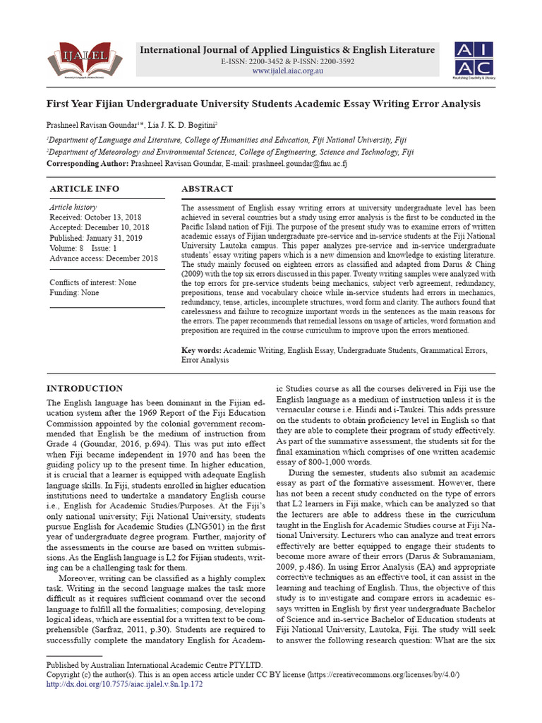 Writing Error | PDF | Second Language | Word