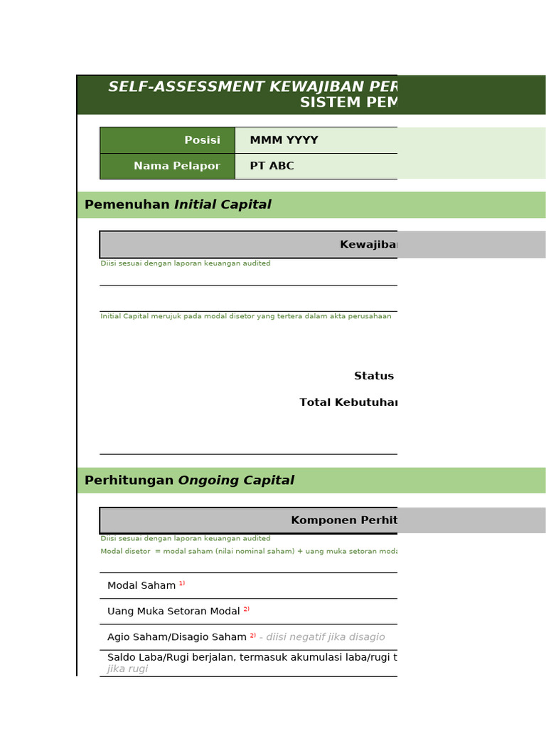 Kertas Kerja D_[AA] Form Self-Assessment KPSP 2025 | PDF
