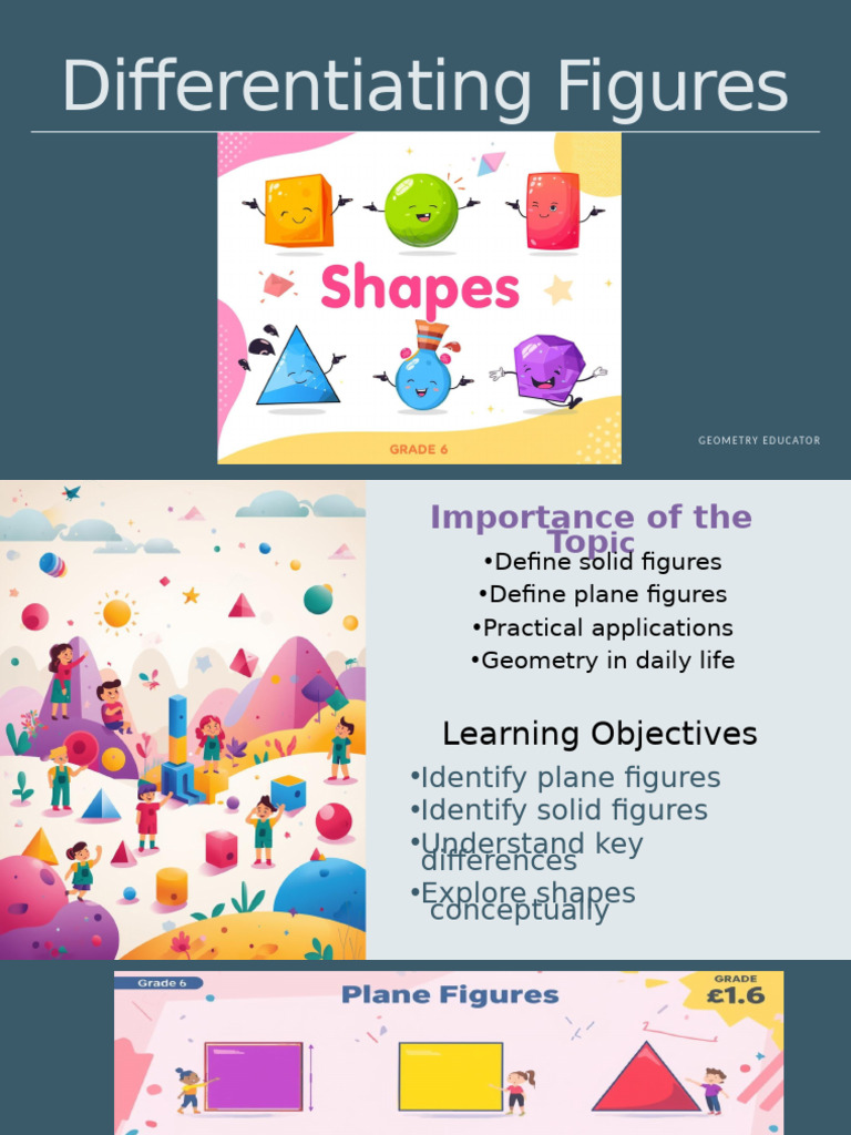 Plane vs. Solid Figures Explained | PDF | Shape | Length