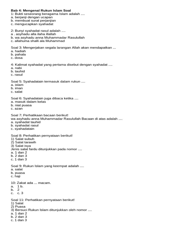 Bab 4 Mengenal Rukun Islam | PDF