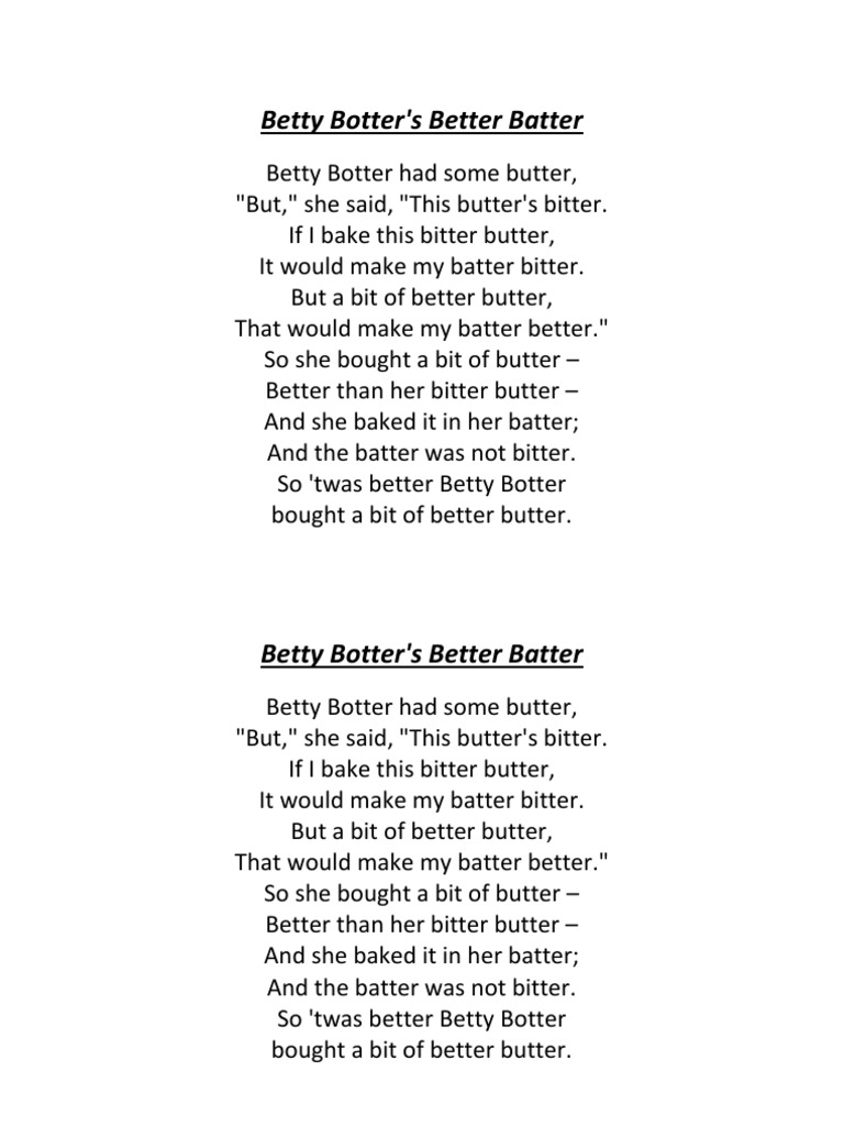 Betty Botter | PDF