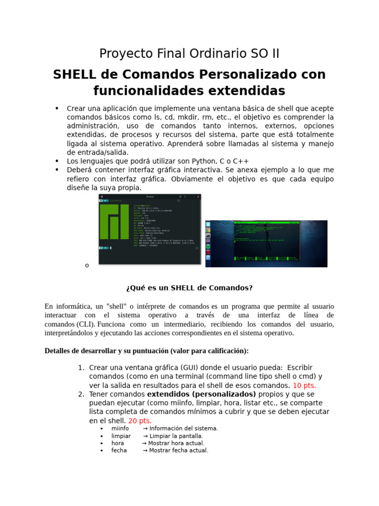 Shell de Comandos Personalizado en Python | PDF | Shell (informática ...
