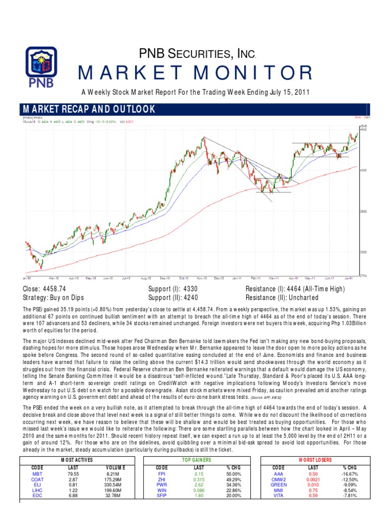 Market Monitor Week Ending July 15 2011 | PDF | San Miguel Corporation ...