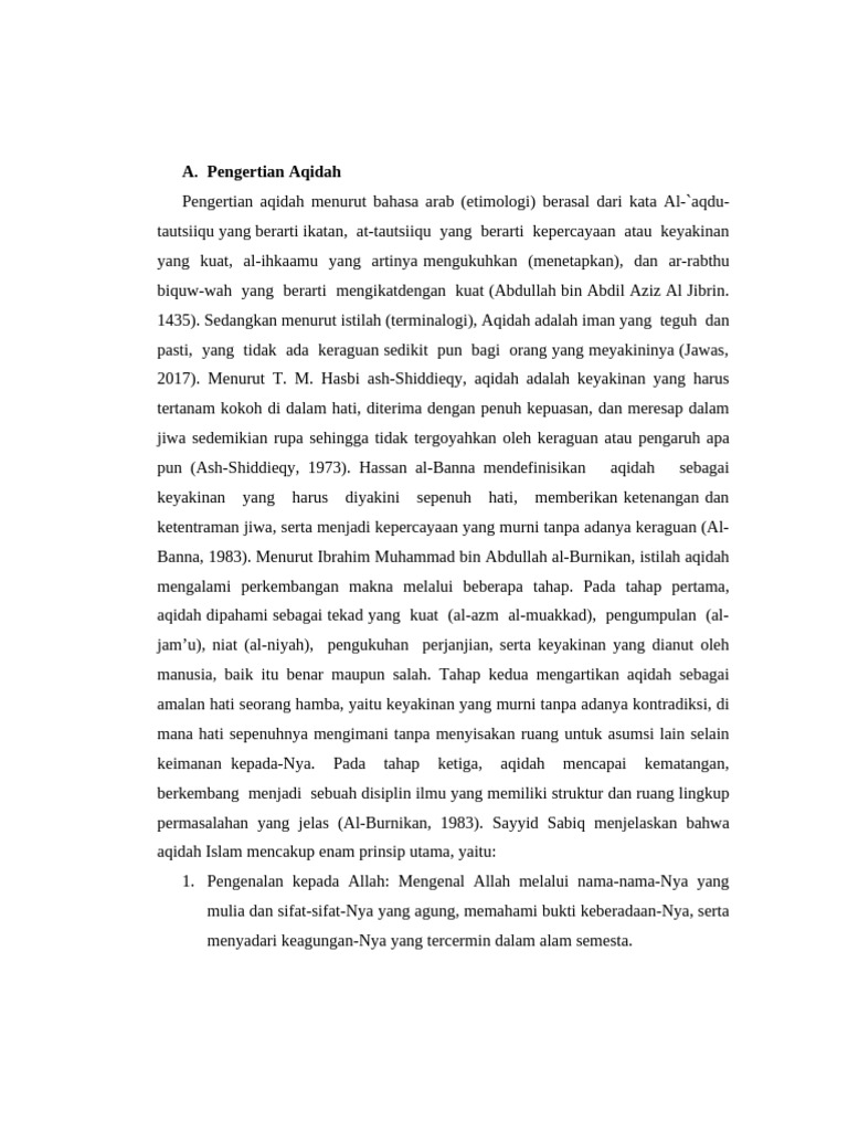Definisi dan Sejarah Aqidah Islam | PDF