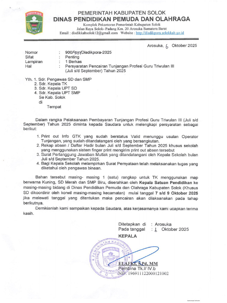 Persyaratan Pencairan TPG TW III(2) | PDF