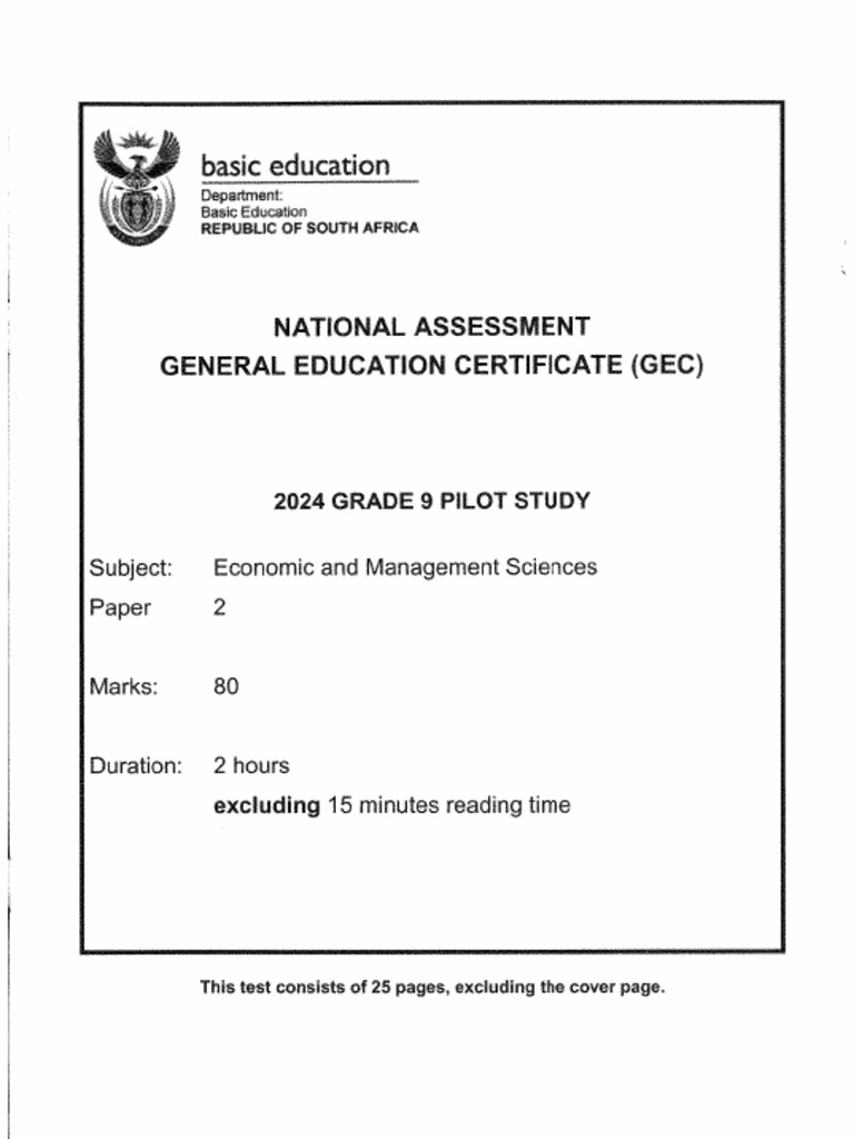 GRD 9 EMS P2 GEC Nov 2024 | PDF