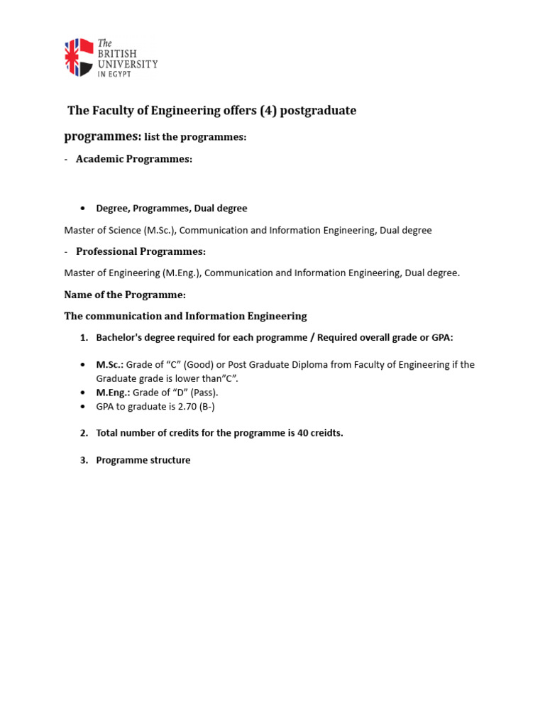 Communication and Information Engineering - Post Graduate Programmes ...